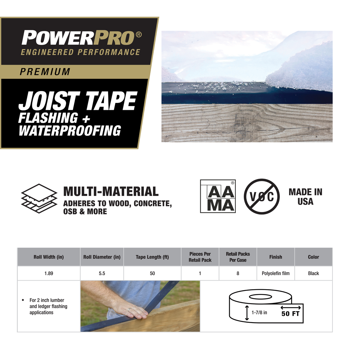 Power Pro® Joist Tape | Waterproof Deck Joist Protection to Prevent Rot