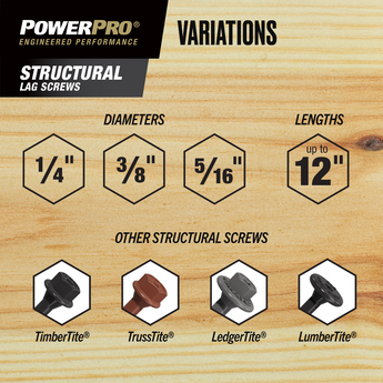 Power Pro® Structural Lag Screws | Heavy-Duty Screws for Wood & Framing